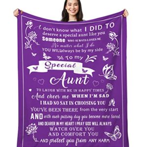 OLWJIFZT Aunt Blanket Gifts, to My Special Aunt Throw Blanket, Birthday Gifts for Auntie from Niece Nephew, Best Aunt Ever Blanket 60"x50" Christmas Aunt Blankets