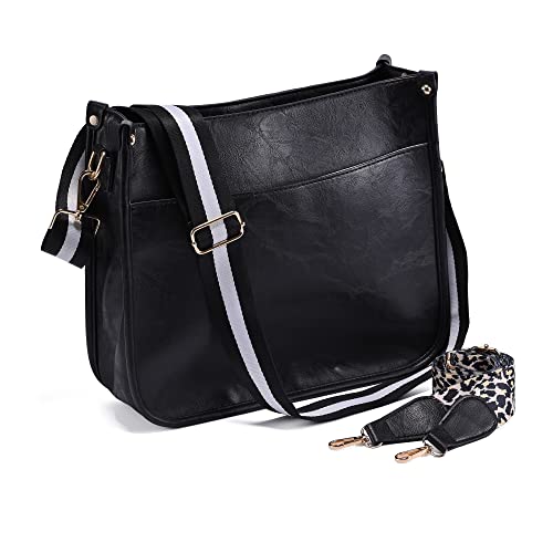 Cross Body Bag Purses for women Vegan Leather Crossbody Hobo Handbag Shoulder Bag For Women with 2 Adjustable Strap