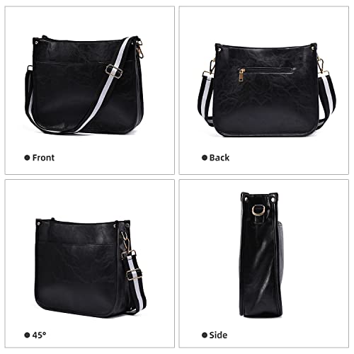 Cross Body Bag Purses for women Vegan Leather Crossbody Hobo Handbag Shoulder Bag For Women with 2 Adjustable Strap