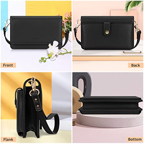 Unaone Crossbody Bags for Women, Small Crossbody Cell Phone Purse Wallet Shoulder Bag with Card Holder and 2 Straps Wristlet