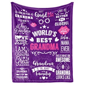 shanfeirui grandma gift, grandma blanket, gifts for grandma from granddaughter, grandma blanket from grandkids, best grandma gift, gifts for grandma from grandson throw blanket 60″ x 50”