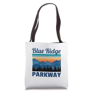 blue ridge parkway retro sunset tote bag