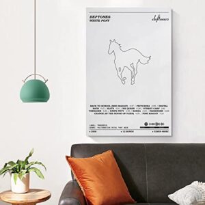 ADNACO White Pony－Deftones Poster Canvas Poster Wall Decorative Art Painting Living Room Bedroom Decoration Gift Unframe-style12x18inch(30x45cm)