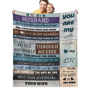 gifts for husband, birthday gifts for men, anniversary for him, mens birthday gift ideas, soft fleece throw blanket husband birthday gift, husband gifts blanket from wife 60″x80″