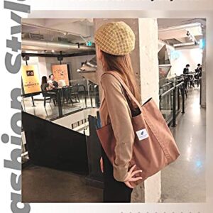 Canvas Tote Bag Aesthetic for Women, Shoulder Bag with Inner Pockets, Hobo Crossbody Handbag Casual Tote.(Coffee)