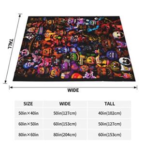 Fabhuman FNAF Throw Blanket Freddy Warm Halloween Flannel Blankets Super Soft Luxury Horror Blanket for Bed Couch Living Room All Season 50''x40''