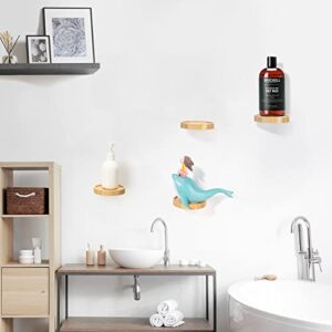 Yangbaga Mini Round Floating Shelves for Wall, 3pcs Small Floating Shelves Decor Display Shelves for Bedroom Living Room Bathroom Kitchen Office