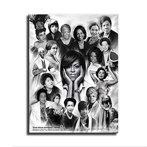 Michelle Obama Poster Great African American Women Picture Canvas Printing Motivational Wall Art Black History Month Poster Print Home Office Classroom Inspirational Room Decor Mural -YangTing (Michelle,12×16inch-unframed)