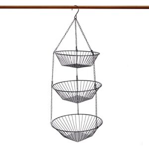 3-tier kitchen wire storage basket hanging basket fruit storage