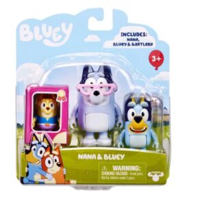 bluey 2pck figures, nana, bluey & bartleby