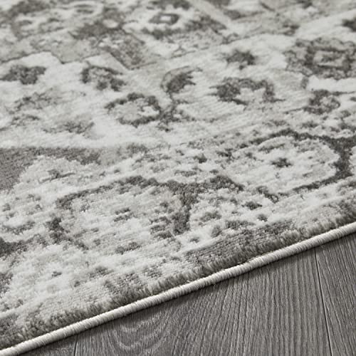 LOOMAKNOTI Rhane Adleigh 5' x 7' Gray Oriental Indoor Area Rug