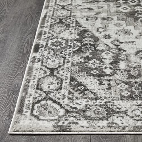 LOOMAKNOTI Rhane Adleigh 5' x 7' Gray Oriental Indoor Area Rug