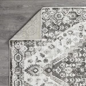 LOOMAKNOTI Rhane Adleigh 5' x 7' Gray Oriental Indoor Area Rug