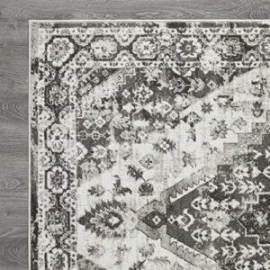 LOOMAKNOTI Rhane Adleigh 5' x 7' Gray Oriental Indoor Area Rug