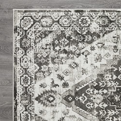 LOOMAKNOTI Rhane Adleigh 5' x 7' Gray Oriental Indoor Area Rug