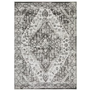 LOOMAKNOTI Rhane Adleigh 5' x 7' Gray Oriental Indoor Area Rug