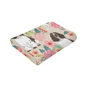 English Springer Spaniel Throw Blanket Luxury Throw Blanket Ultra-Soft Micro Fleece Blanket Perfect for Fall Winter and Spring