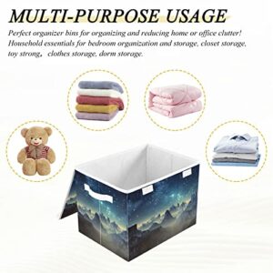 RunningBear 3d Alien Planet Large Storage Bins with Lid Collapsible Storage Bin Cubes Boxes Fabric Storage Baskets for Room Bedroom