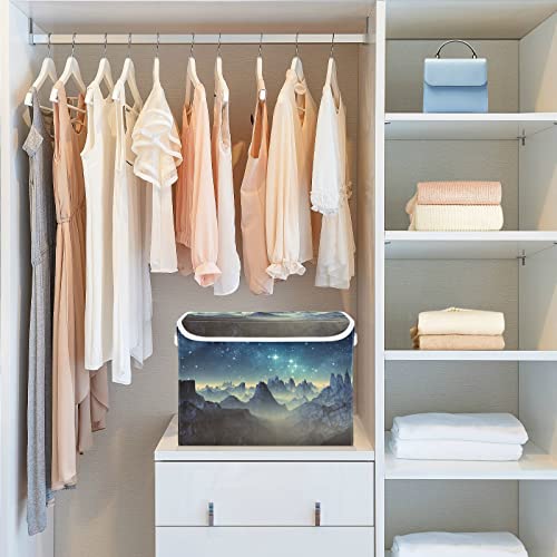 RunningBear 3d Alien Planet Large Storage Bins with Lid Collapsible Storage Bin Cubes Boxes Fabric Storage Baskets for Room Bedroom