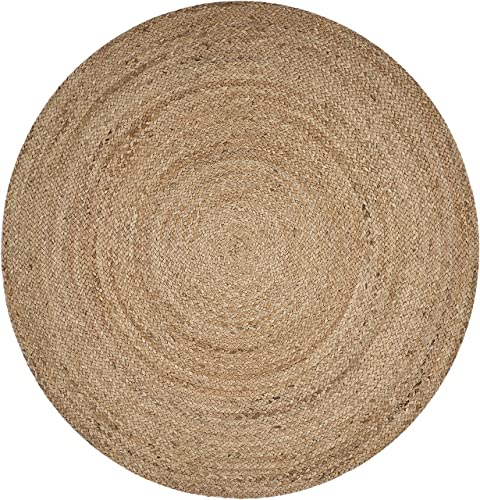 100% Jute Handwoven Round /Natural Jute Rugs (4 x4 ft)