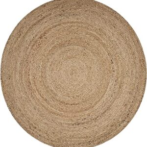 100% Jute Handwoven Round /Natural Jute Rugs (4 x4 ft)