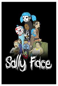 lhny sally face poster,canvas wall art aesthetic vintage posters & prints large girl teen girls pastel office men hypebeast black playroom gaming preppy cute unframed 16×24 inches