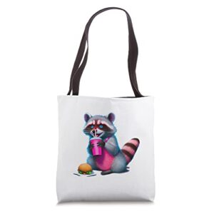 A Cute kawaii Racoon with Shake Tote Bag