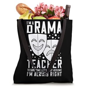 Drama Teacher Musical Theatre Acting Thespian Tote Bag