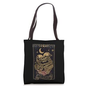 vintage goth tarot card the lovers dark academia aesthetic tote bag