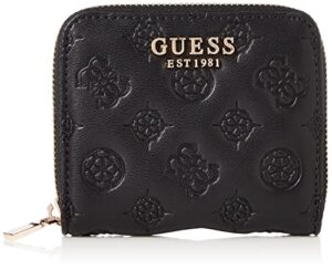 guess la femme small zip around wallet, black