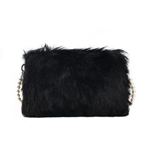 ynport faux fur bag for women fuzzy evening clutch fluffy feather shoulder purse small cute furry phone crossbody handbags