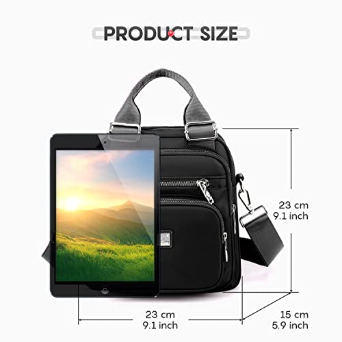 Fecialy Women's Backpack Multifunction Large Capacity Travel Shoulder Bags Waterproof Nylon Multiple Pockets Bag