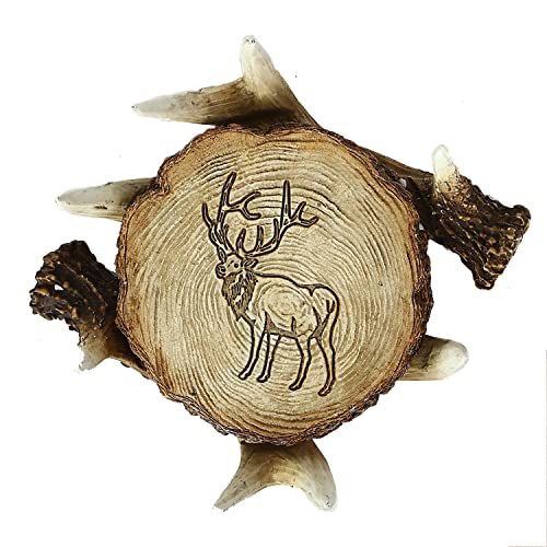 Newsparkle Antler Deer Coasters, Rustic Deer Decor,Set of 4 Outdoor Cabin Coasters, Gifts for Hunter,4 Inch