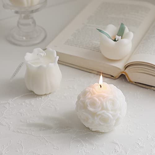 Aroma Candle,140G Hydrangea Onion Flower Shaped Soy Wax Scented Candle for Table Photo Prop Birthday Gift,Prefect for Meditation Stress Relief Mood Boosting Bath Yoga