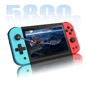 x51 handheld game console 5.0 inch pro retro games consoles classic video games built-in preinstalled rechargeable battery portable style gaming consoles 64gb blue red