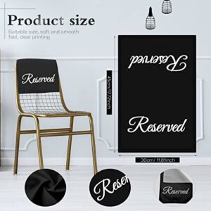 20 Pack Reserved Seating Signs Reserved Chair Signs Church Pew Reserved Signs Reserved Cloths Placeholder for Wedding, Meeting or Event, 11.81 x 17.72 Inches (Black)