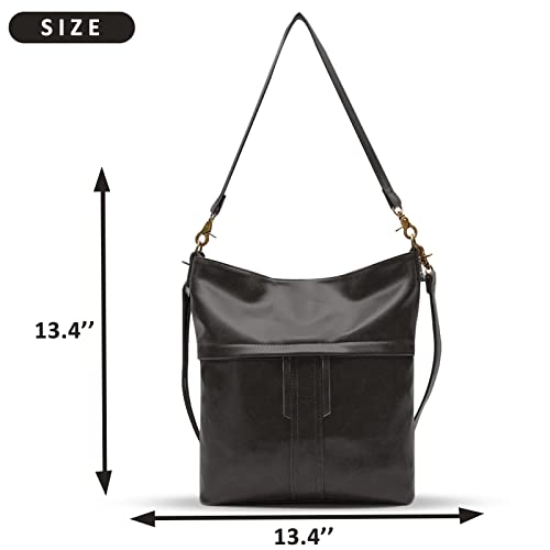 Crossbody Bags for Women, Leather Purse, Vegan Leather Shoulder, Tote Bags with Adjustable Shoulder Strap, shoulder bag Suitable for Important Occasions, Work, Travel, Black