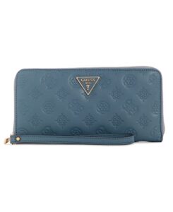 guess la femme large zip around wallet, slate