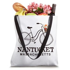 Nantucket Massachusetts Bike Flowers Basket Summer Travel Tote Bag