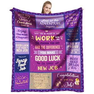 dfaqehk new job gift for women, congratulation mothers day promotion gifts for women, gift for coworker leaving for new job, job promotion gifts throw blanket 60 x 50 inch