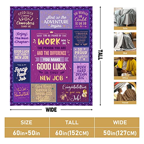 Dfaqehk New Job Gift for Women, Congratulation Mothers Day Promotion Gifts for Women, Gift for Coworker Leaving for New Job, Job Promotion Gifts Throw Blanket 60 x 50 Inch