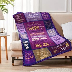 Dfaqehk New Job Gift for Women, Congratulation Mothers Day Promotion Gifts for Women, Gift for Coworker Leaving for New Job, Job Promotion Gifts Throw Blanket 60 x 50 Inch