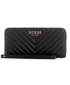 guess keillah large zip around wallet, black