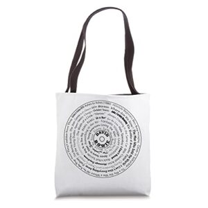 david bowie top 50 songs tote bag