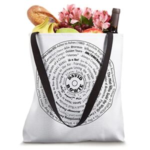 David Bowie Top 50 Songs Tote Bag