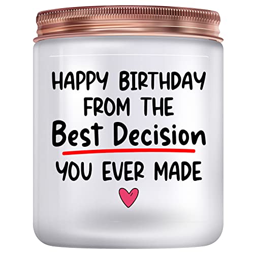 Birthday Gifts for Wife from Husband- Happy Birthday Gift Ideas for Her Him- Funny Women Birthday Gifts for Girlfriend from Boyfriend - Lavander Scented Candles