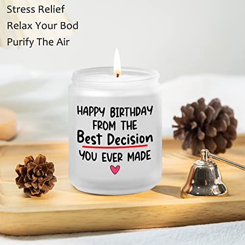 Birthday Gifts for Wife from Husband- Happy Birthday Gift Ideas for Her Him- Funny Women Birthday Gifts for Girlfriend from Boyfriend - Lavander Scented Candles