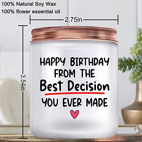 Birthday Gifts for Wife from Husband- Happy Birthday Gift Ideas for Her Him- Funny Women Birthday Gifts for Girlfriend from Boyfriend - Lavander Scented Candles