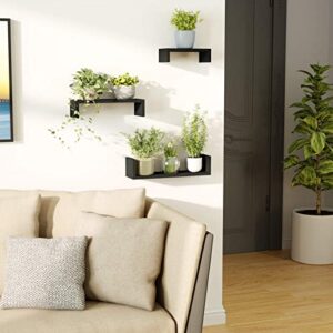 SRIWATANA U Shelves Wall Mounted Set of 3 and Large Floating Shelves Set of 2