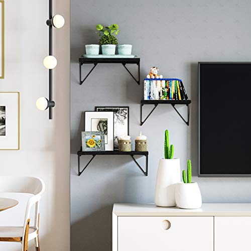 SRIWATANA U Shelves Wall Mounted Set of 3 and Large Floating Shelves Set of 3 （Contains 2 Items）